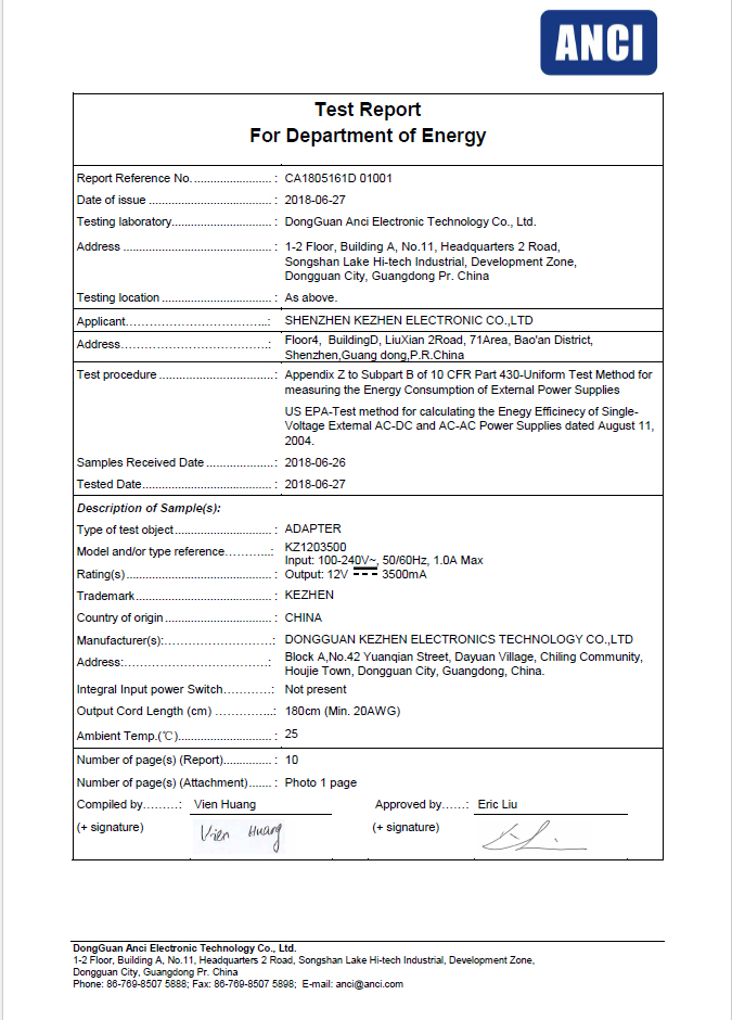 Shenzhen Kezhen Electronic CO.,LTD.